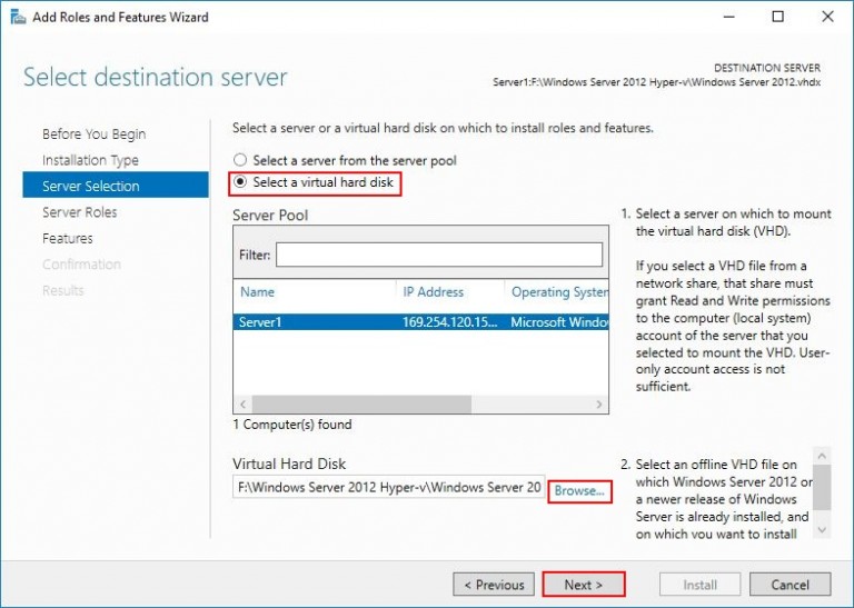Installing Roles and Features to VHD in Windows Server 2016 - Tactig