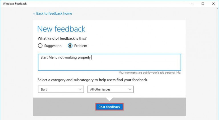 How to Send Feedback to Microsoft in Windows 10? - Tactig