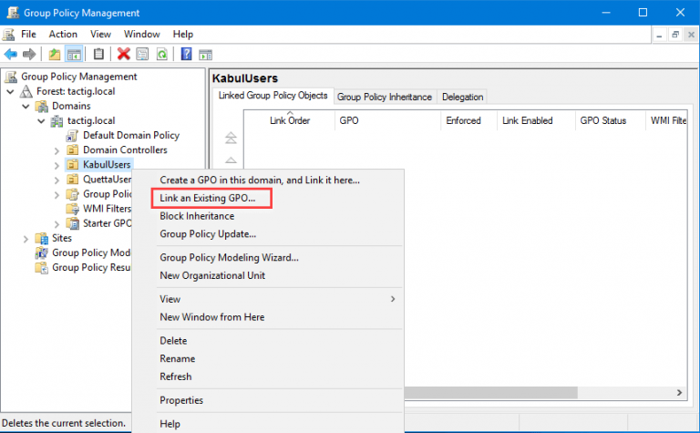 Initial Configuration of Group Policy Procedure - Tactig